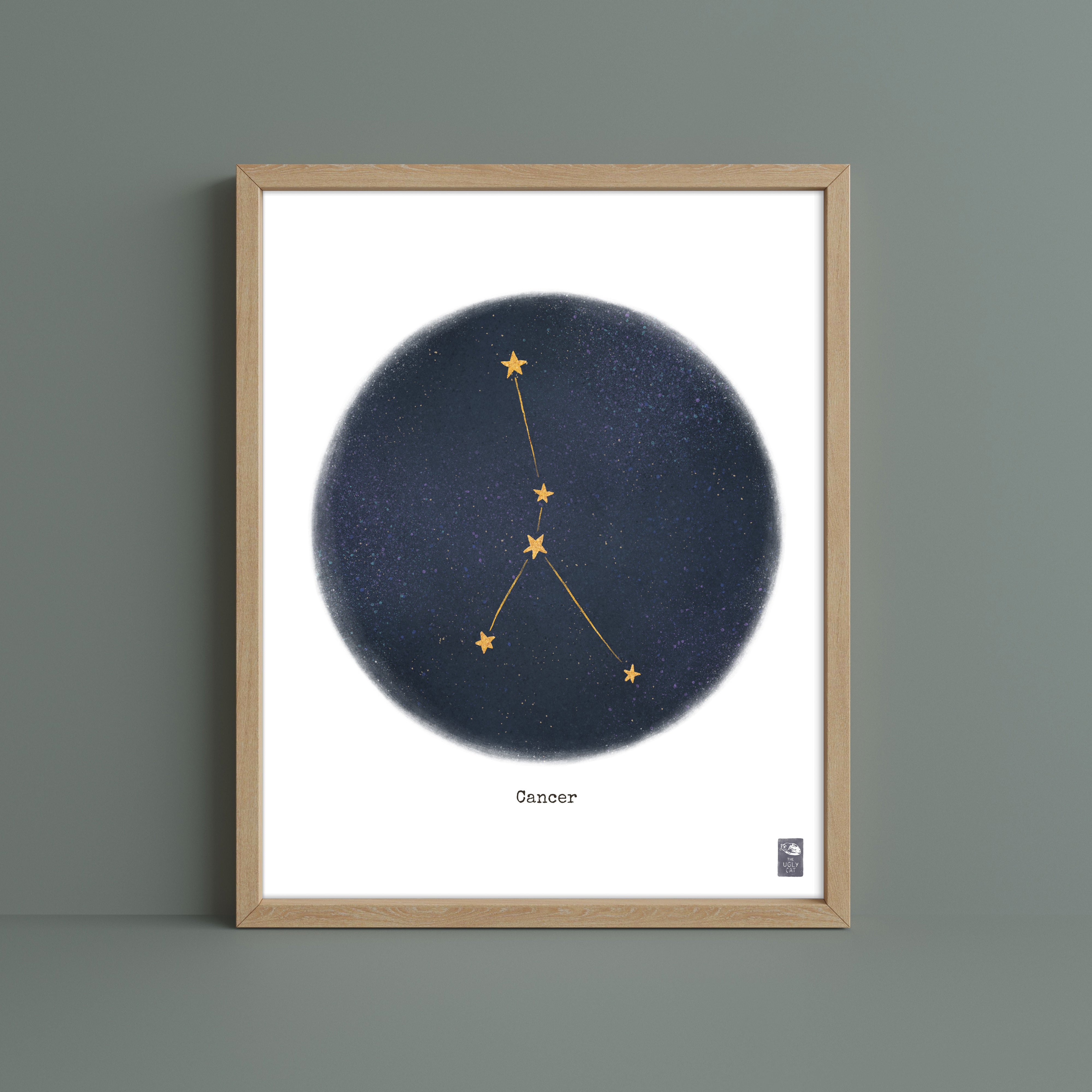 Cancer Zodiac Constellation Fine Art Poster Print – Fine Art Prints ...